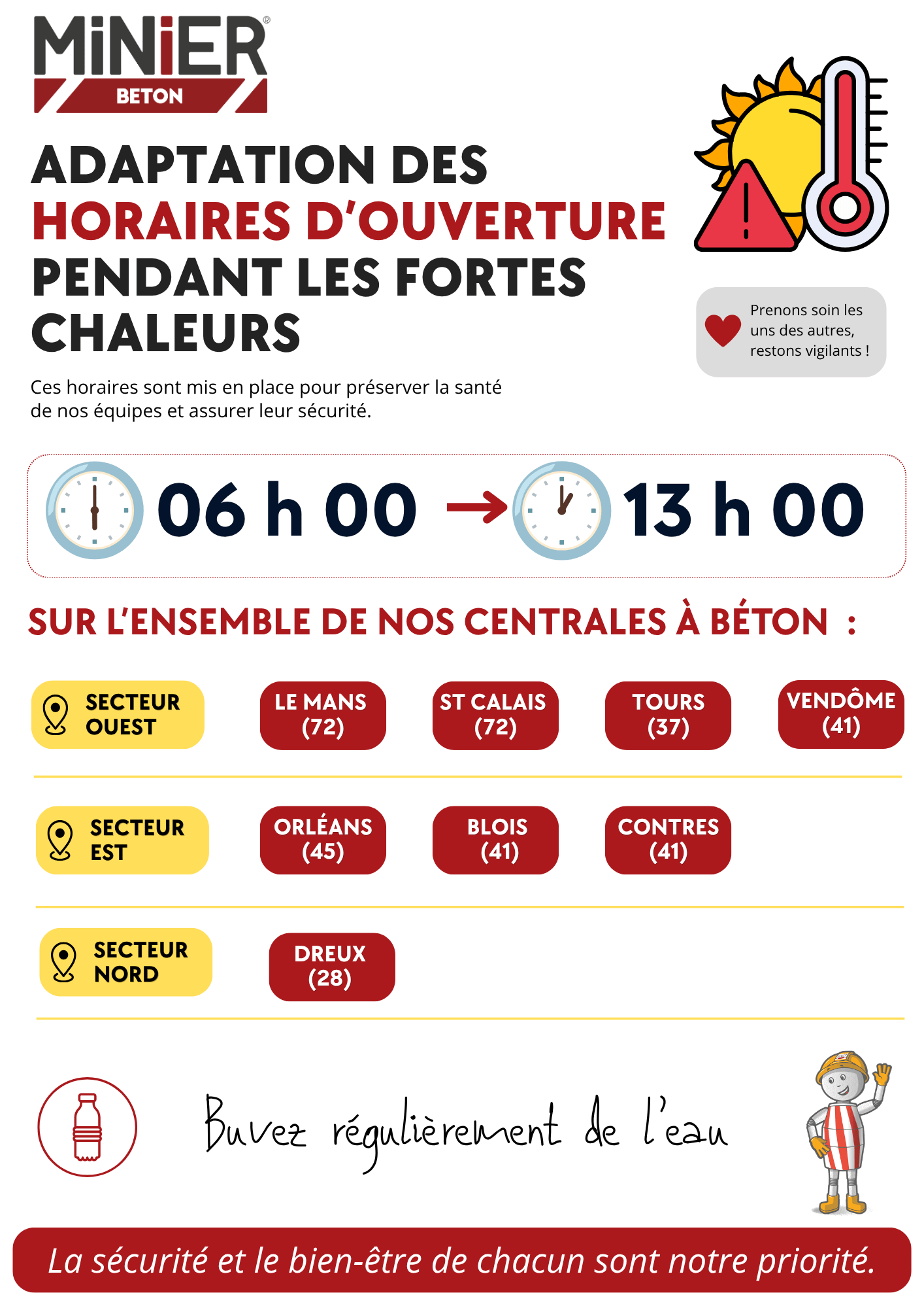 Fortes chaleurs : adaptation exceptionnelle de nos horaires d'ouverture ...
